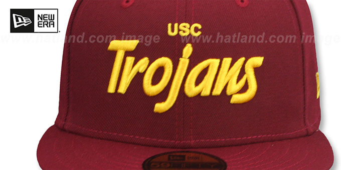 Southern California Southern Cal NCAA TEAM-SCRIPT Burgundy Fitted
