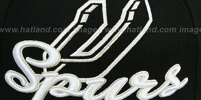 San Antonio Spurs SCRIPT-PUNCH Black-Grey Fitted Hat