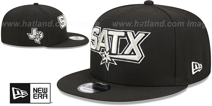 San Antonio Spurs STATEMENT SNAPBACK Black Hat by New Era