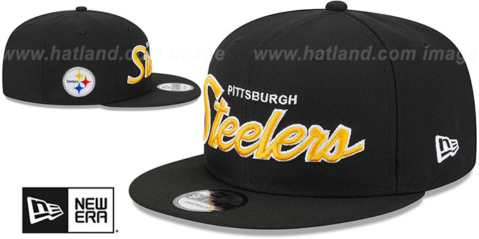 Pittsburgh Steelers TEAM-SCRIPT SNAPBACK Black Hat
