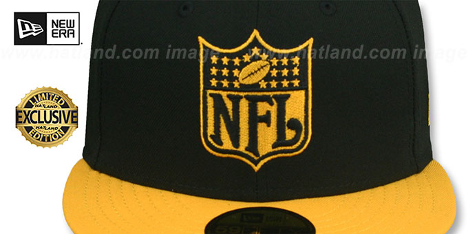 Pittsburgh Steelers THROWBACK NFL SHIELD-BASIC Black-Gold Fitted