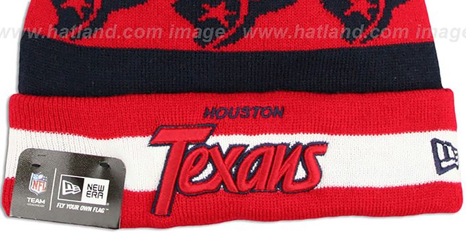 Houston Texans REPEATER SCRIPT Knit Beanie Hat by New Era