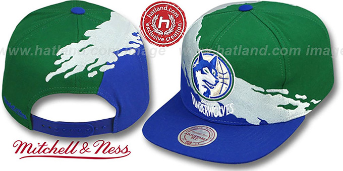 Minnesota Timberwolves PAINTBRUSH SNAPBACK Green-White-Royal Hat