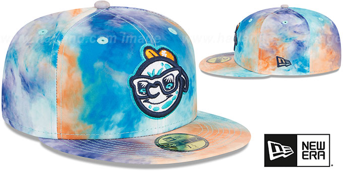 Asheville Tourists THEME NIGHT Teal Tie Dye Fitted Hat