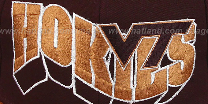 Virginia Tech 2T FLASHBACK SNAPBACK Burgundy-Burnt Orange Hat by