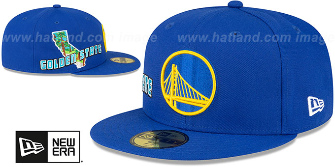 Golden State Warriors STATEVIEW Royal Fitted Hat by New Era