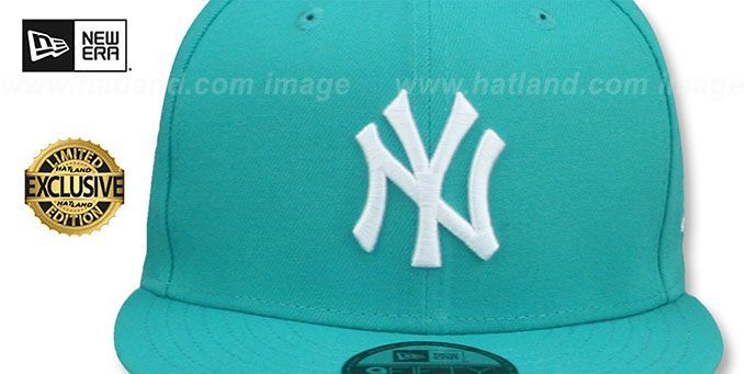 New York Yankees TEAM-BASIC SNAPBACK Teal-White Hat