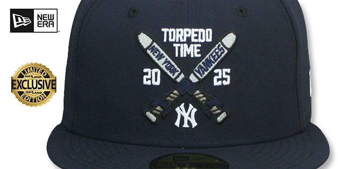 New York Yankees TORPEDOTIME CROSSED BATS Navy Fitted Hat