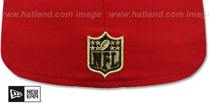 San Francisco 49ers GOLD METAL-BADGE Red-Black Fitted Hat