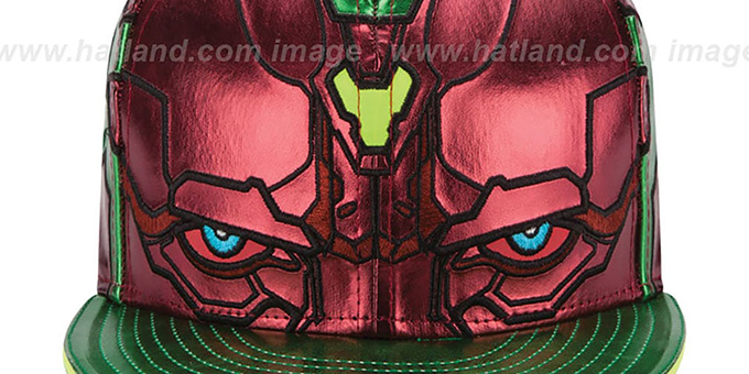 Marvel Armor Vision CHARACTER FACE Green-Rust Fitted Hat