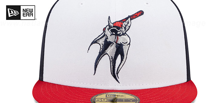 Louisville Bats MILB MARVEL DEFENDERS White-Navy-Red Fitted Hat