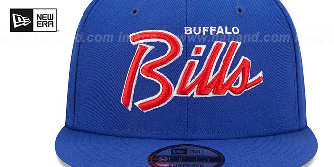 Buffalo Bills SCRIPT-UP SNAPBACK Royal Hat by New Era