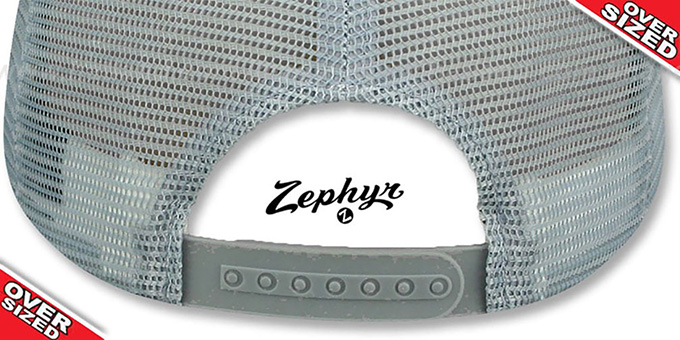 Blank OVER-SIZED MESH-BACK SNAPBACK Grey-Grey Hat by Zephyr