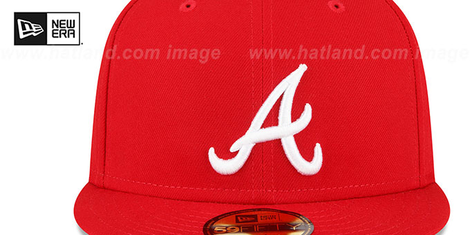 Atlanta Braves 2021 WS SIDE-PATCH UP Red-White Fitted Hat
