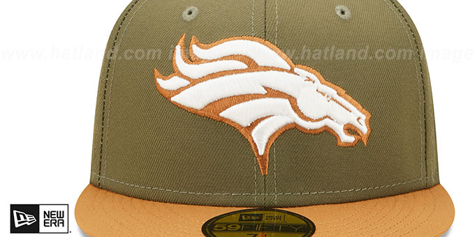 Denver Broncos 2T COLOR PACK Olive-Tan Fitted Hat by New Era
