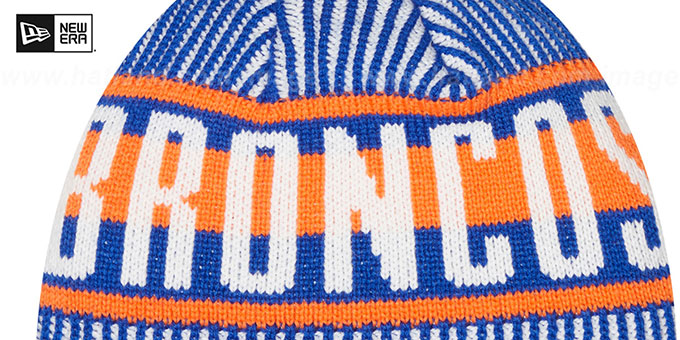Denver Broncos THROWBACK STRIPED Knit Beanie Hat by New Era