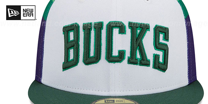 Milwaukee Bucks DIAMOND 75 CITY-SERIES White-Green Fitted Hat