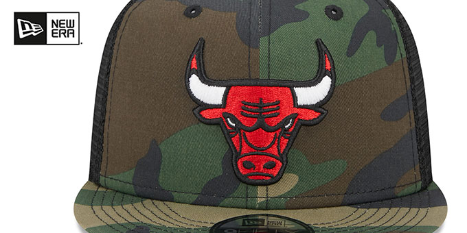 Chicago Bulls ARMY CAMO TRUCKER Woodland-Black Hat
