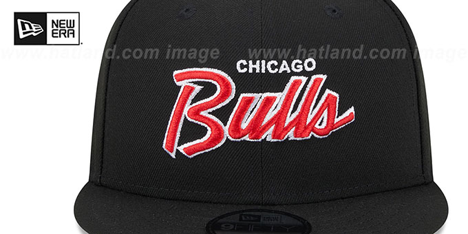 Chicago Bulls TEAM-SCRIPT SNAPBACK Black Hat by New Era