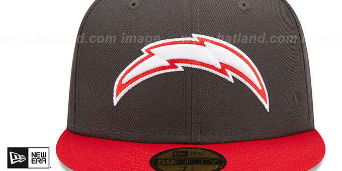 Los Angeles Chargers 2T COLOR PACK Charcoal-Red Fitted Hat