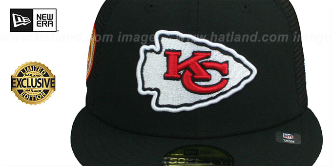 Kansas City Chiefs 50TH MESH-BACK SIDE-PATCH Black-Black Fitted H