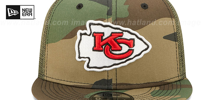 Kansas City Chiefs ARMY CAMO TRUCKER Hat by New Era