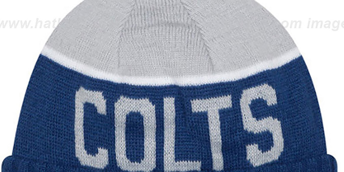 Indianapolis Colts 2015 STADIUM Royal-Grey Knit Beanie Hat