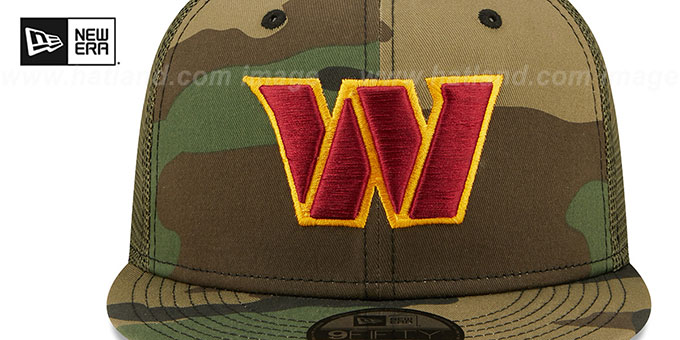 Washington Commanders ARMY CAMO TRUCKER Hat by New Era
