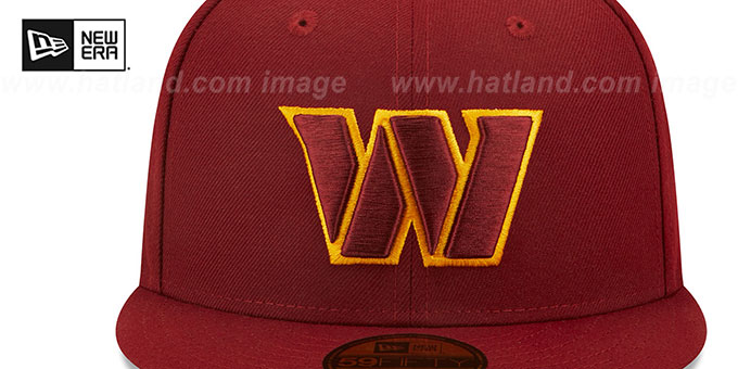 Washington Commanders BANNER SIDE-PATCH Burgundy Fitted Hat