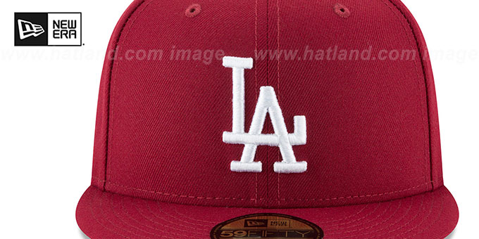 Los Angeles Dodgers TEAM-BASIC Burgundy-White Fitted Hat