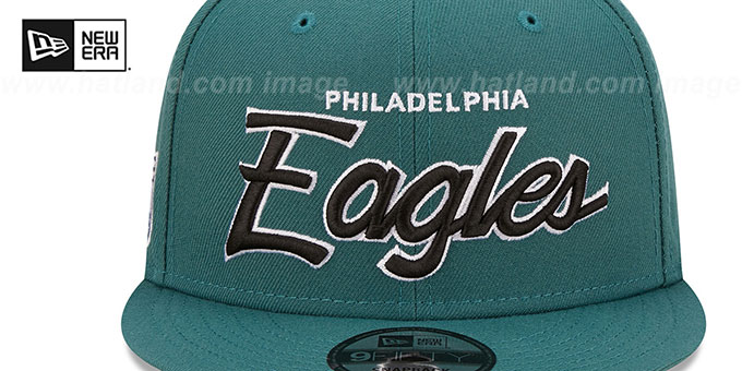 Philadelphia Eagles SCRIPT-UP SNAPBACK Green Hat by New Era