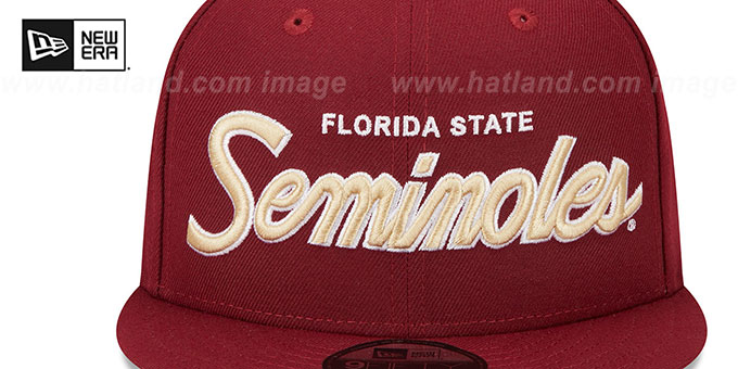 Florida State TEAM-SCRIPT SNAPBACK Burgundy Hat by New Era