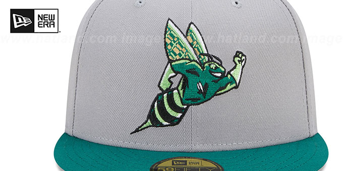 Augusta GreenJackets MILB MARVEL DEFENDERS Grey-Teal Fitted Hat
