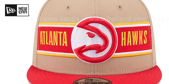 Atlanta Hawks 2024 NBA DRAFT SNAPBACK Camel-Red Hat