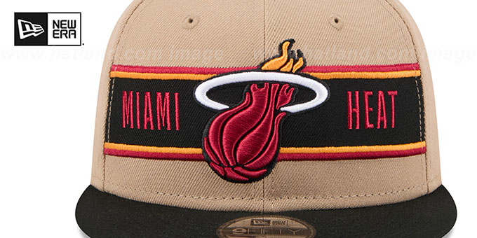 Miami Heat 2024 NBA DRAFT SNAPBACK Camel-Black Hat