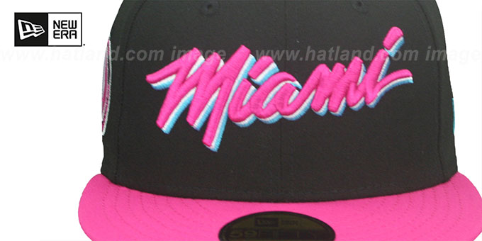 Miami Heat MIAMI VICE SIDE-PATCH Black-Beetroot Fitted Hat
