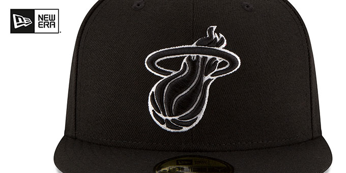 Miami Heat NBA TEAM-BASIC Black-White Fitted Hat by New Era