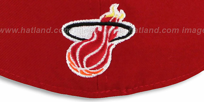 Miami Heat TECH MARK Red-Black Fitted Hat by New Era