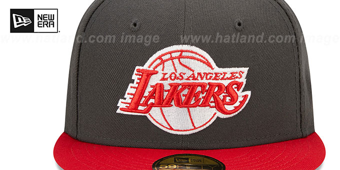 Los Angeles Lakers 2T COLOR PACK Charcoal-Red Fitted Hat