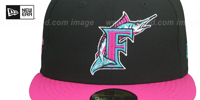 Florida Marlins MIAMI VICE SIDE-PATCH Black-Beetroot Fitted Hat