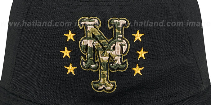 New York Mets 2024 ARMED FORCES STARS N STRIPES BUCKET Hat