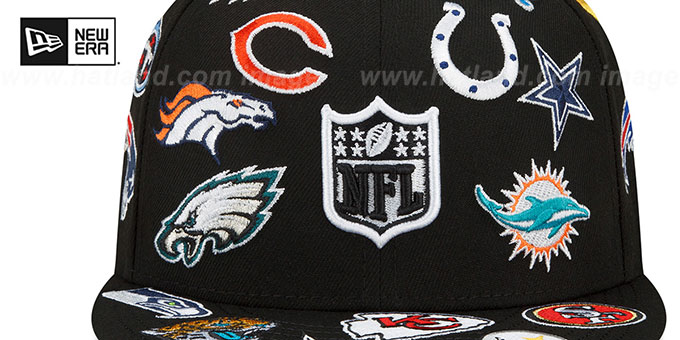 NFL ALL-OVER Black Fitted Hat by New Era
