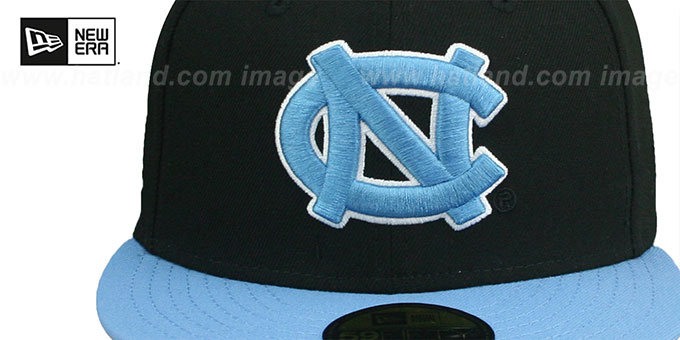 North Carolina NCAA TEAM-BASIC SIDE PATCH Black-Sky Fitted Hat
