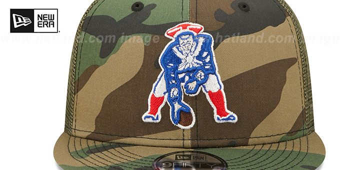 New England Patriots THROWBACK ARMY CAMO TRUCKER Hat