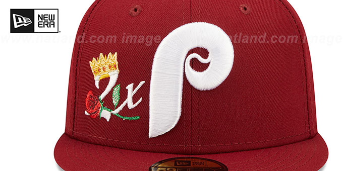 Philadelphia Phillies COOPERSTOWN CROWN CHAMPS Burgundy Fitted Ha