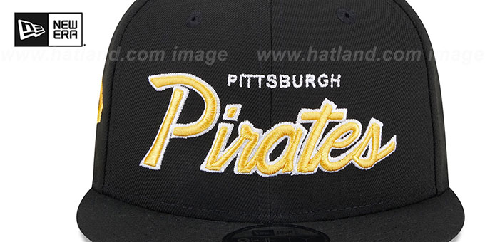 Pittsburgh Pirates TEAM-SCRIPT SNAPBACK Black Hat by New Era
