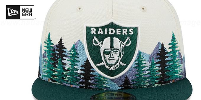 Las Vegas Raiders EVERGREEN White-Green Fitted Hat