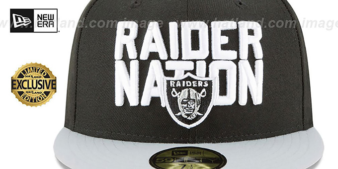 Las Vegas Raiders RAIDER-NATION Black-Grey Fitted Hat