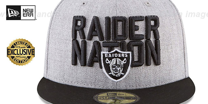 Las Vegas Raiders RAIDER-NATION Grey-Black Fitted Hat