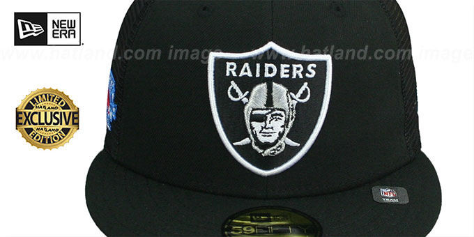 Las Vegas Raiders SB XVIII MESH-BACK SIDE-PATCH Black-Black Fitte